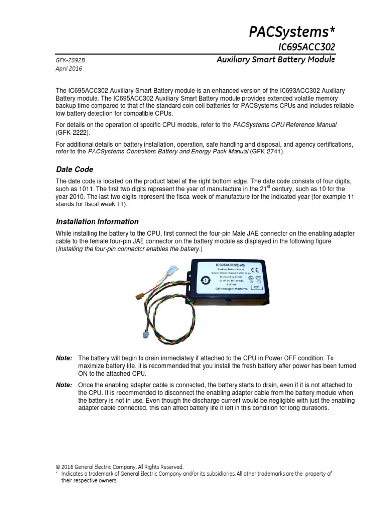 IC695ACC302 Datasheet | PDF | Central Processing Unit | Electronics