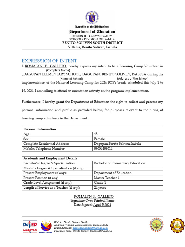 letter-of-intent-NLC | PDF