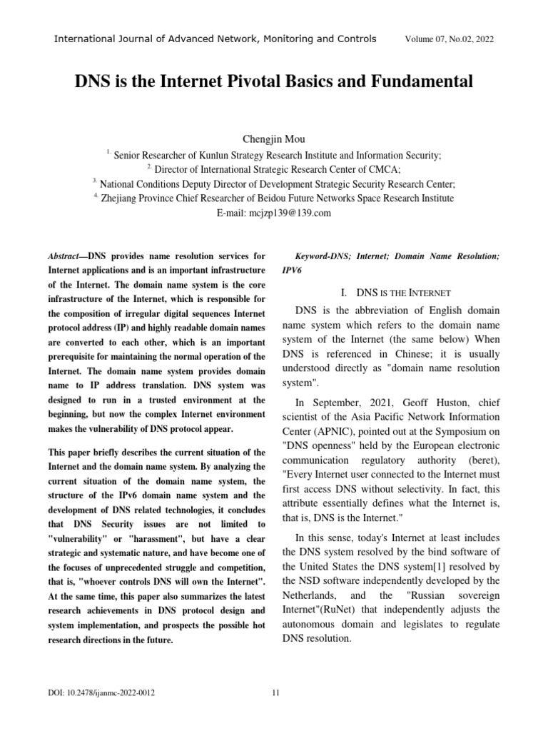 DNS Is The Internet Pivotal Basics and Fundamental | PDF | Domain Name ...