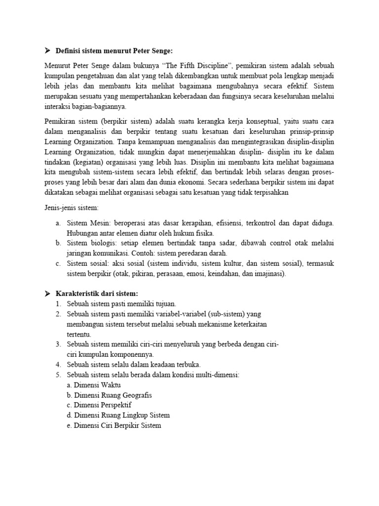 Mengenal Sistem Dan Berpikir Sistem | PDF | Sains & Matematika