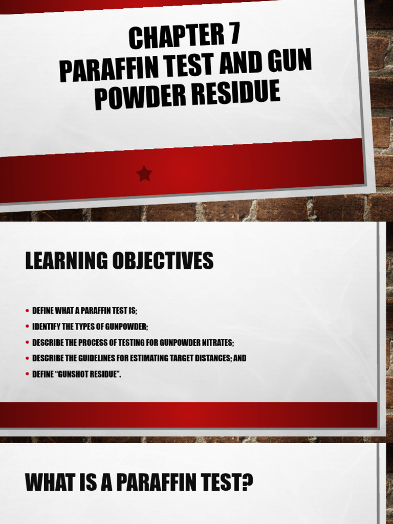 Chapter 7 PARAFFIN TEST | PDF | Gun Barrel | Ammunition