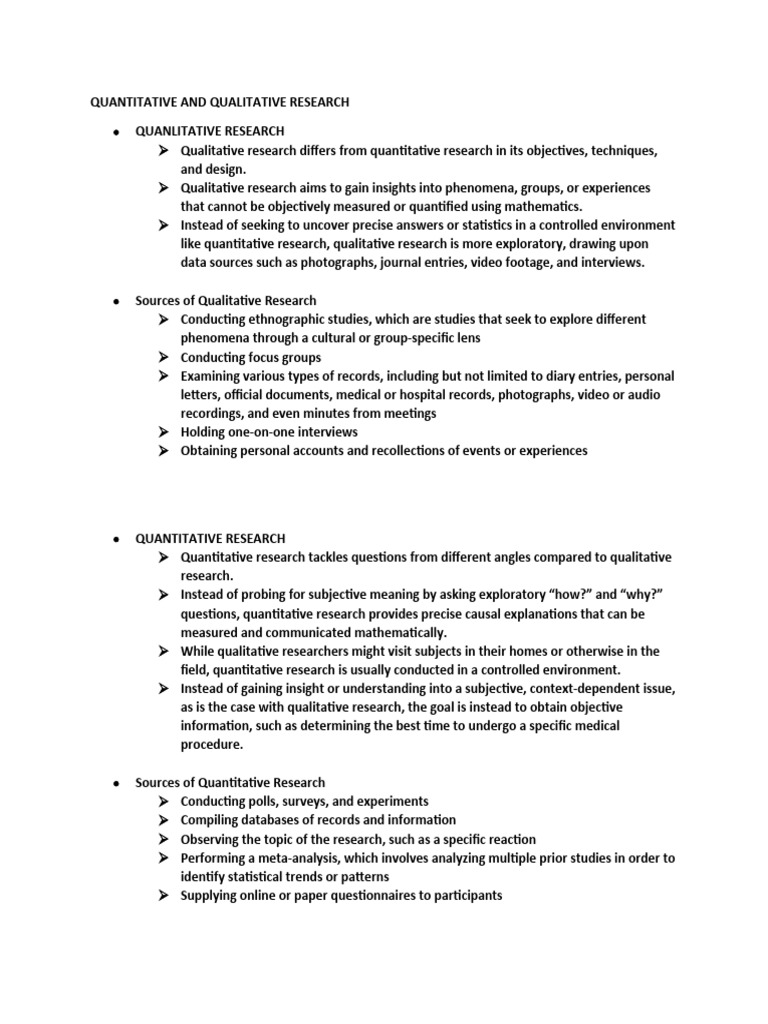 QUANTITATIVE AND QUALITATIVE RESEARCH | PDF | Quantitative Research | Qualitative Research