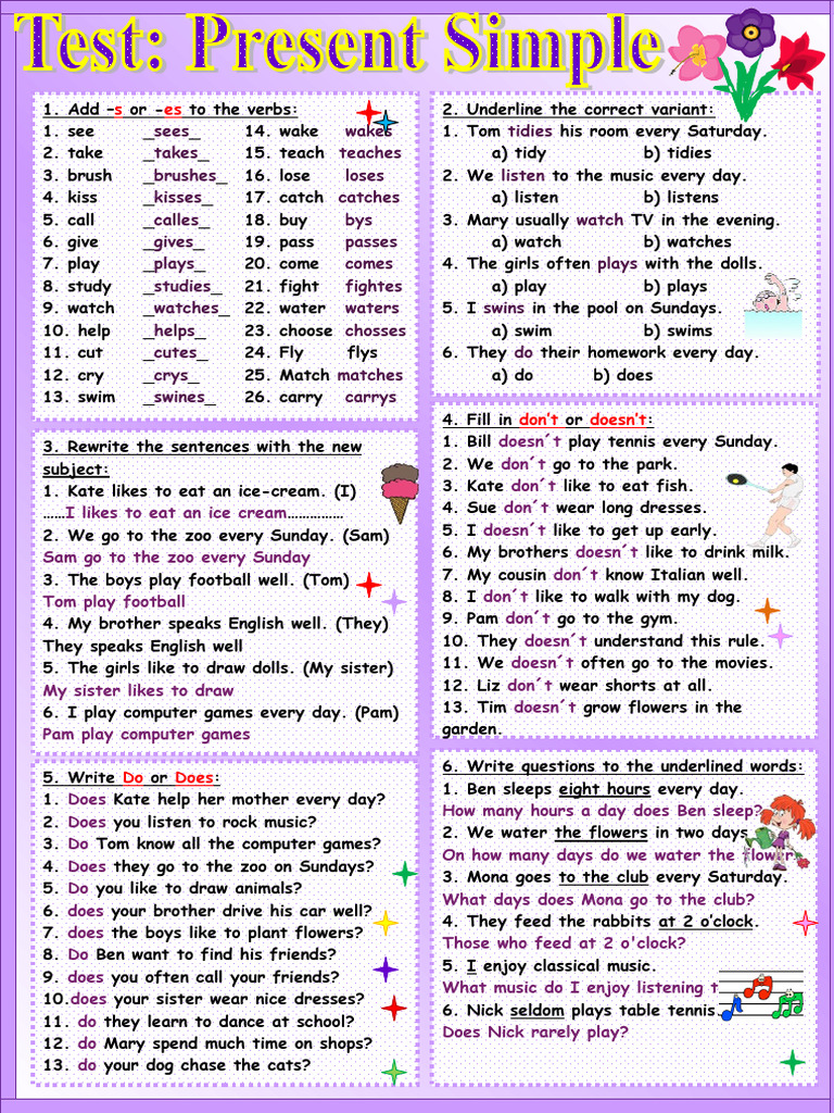 Basic 1 Actividad Present Simple | PDF