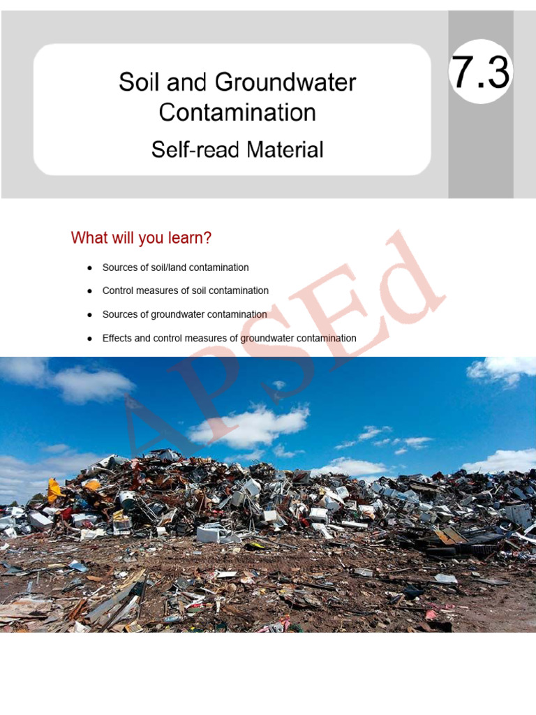 APSEd Soil Contamination and Groundwater Contamination Self Read Material Lyst5382 | Download ...