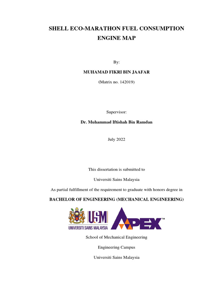 Shell Eco-Marathon Fuel Consumption Engine Map_Muhamad Fikri Jaafar (1) | PDF | Internal ...