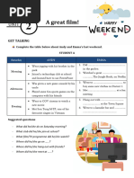 Weekend Activities Worksheet Level 1 | PDF