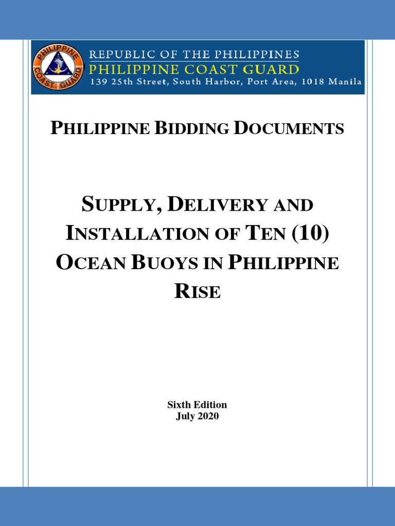 Bidding Documents - Supply, Delivery and Installation of Ten (10) Ocean Buoys in Philippine Rise ...