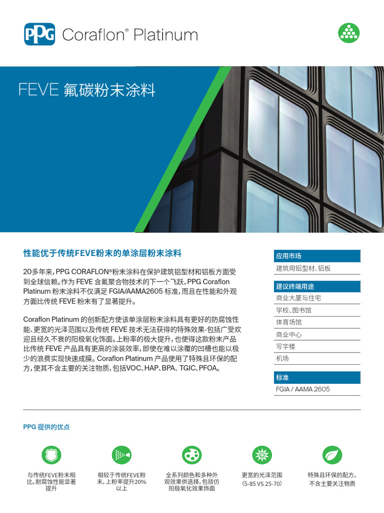 PPG Coraflon Platinum Sell Sheet Chinese | PDF