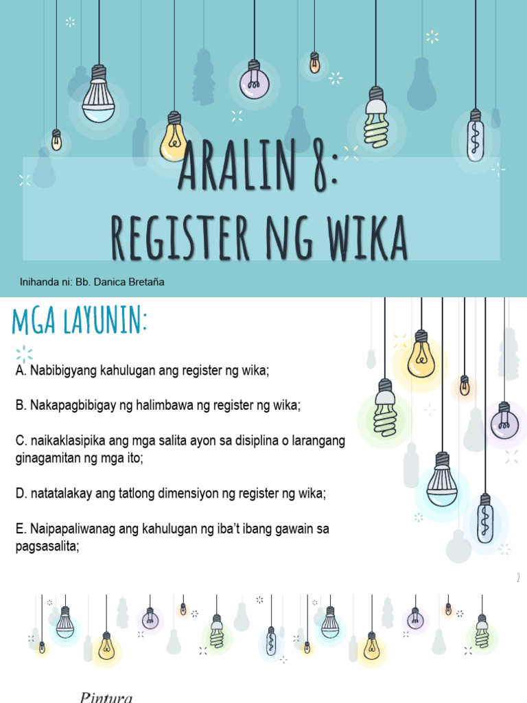 Aralin 8 - Register NG Wika | PDF