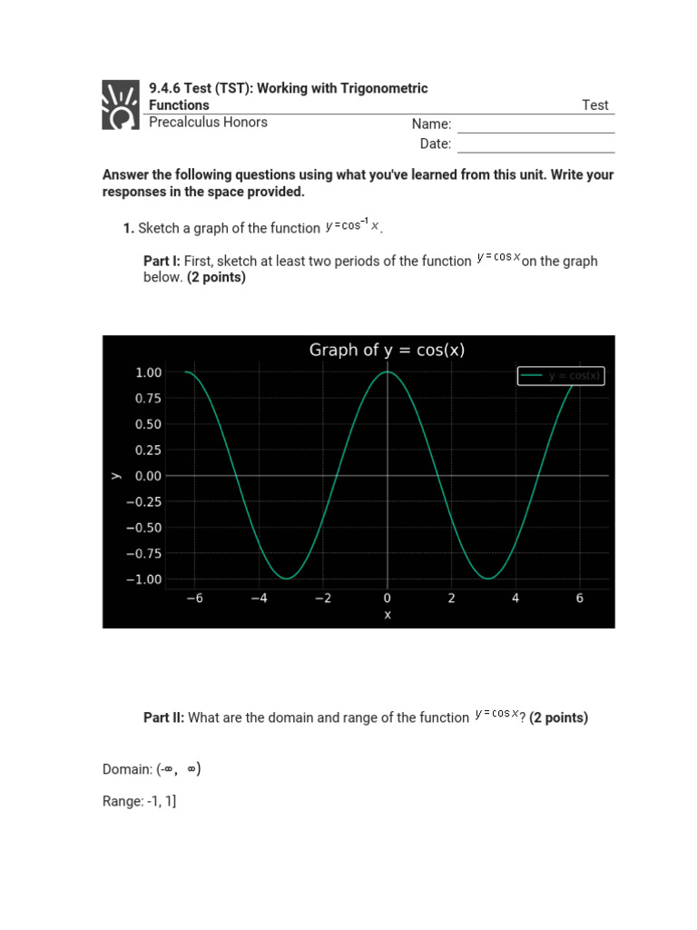 9.4.6 Test (TST) - Working With Trigonometric Functions (Test) - 2 ...