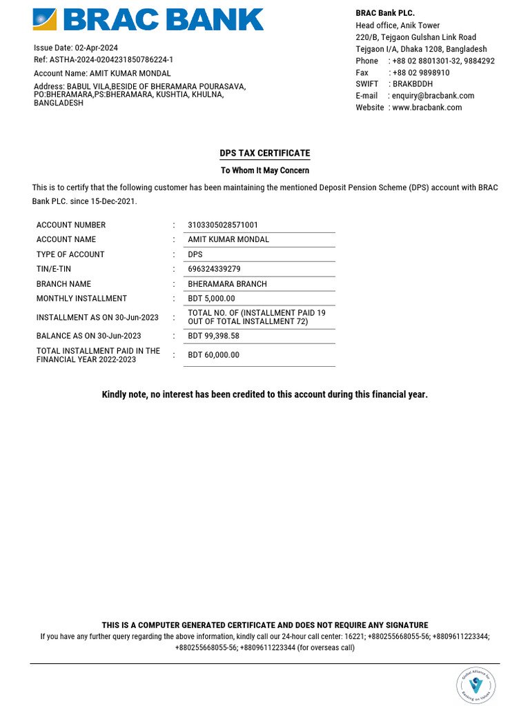 DPS 2023-2024 1 | Download Free PDF | Banking | Financial Services