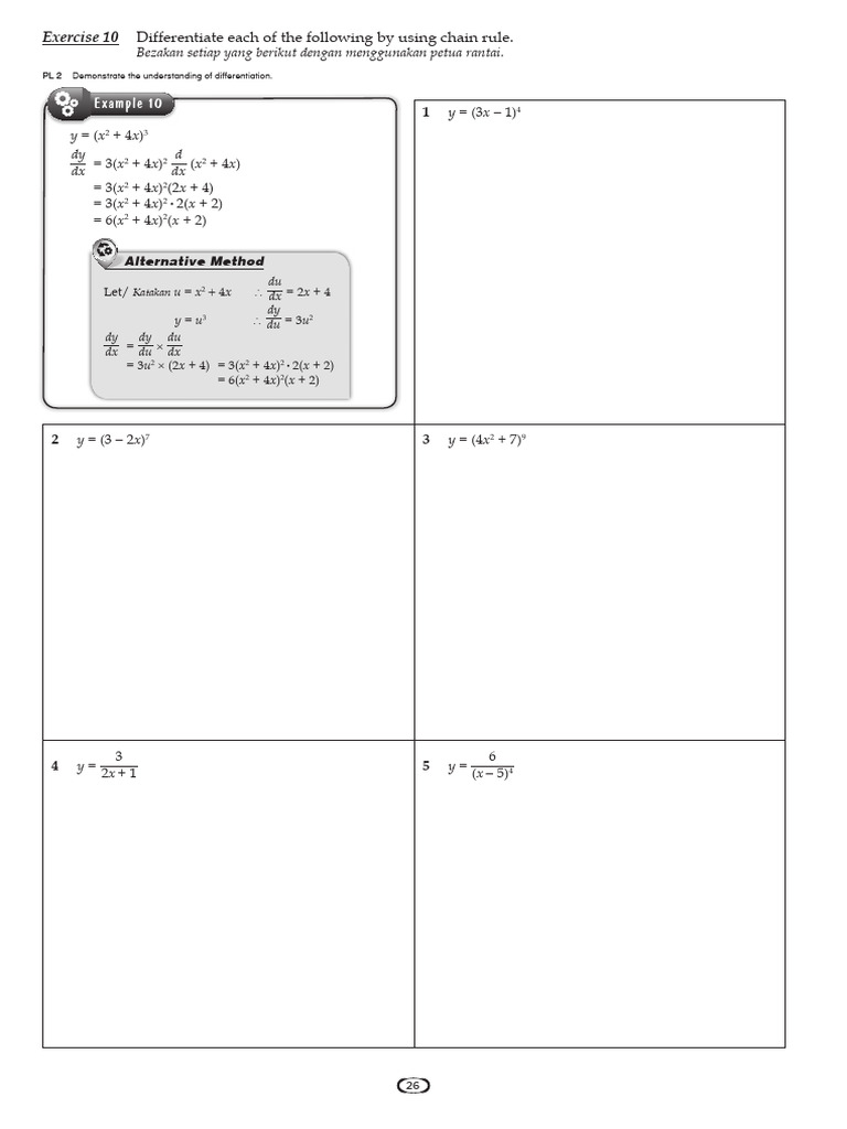 Chain Rule Differentiation Guide | PDF | Calculus | Subtraction