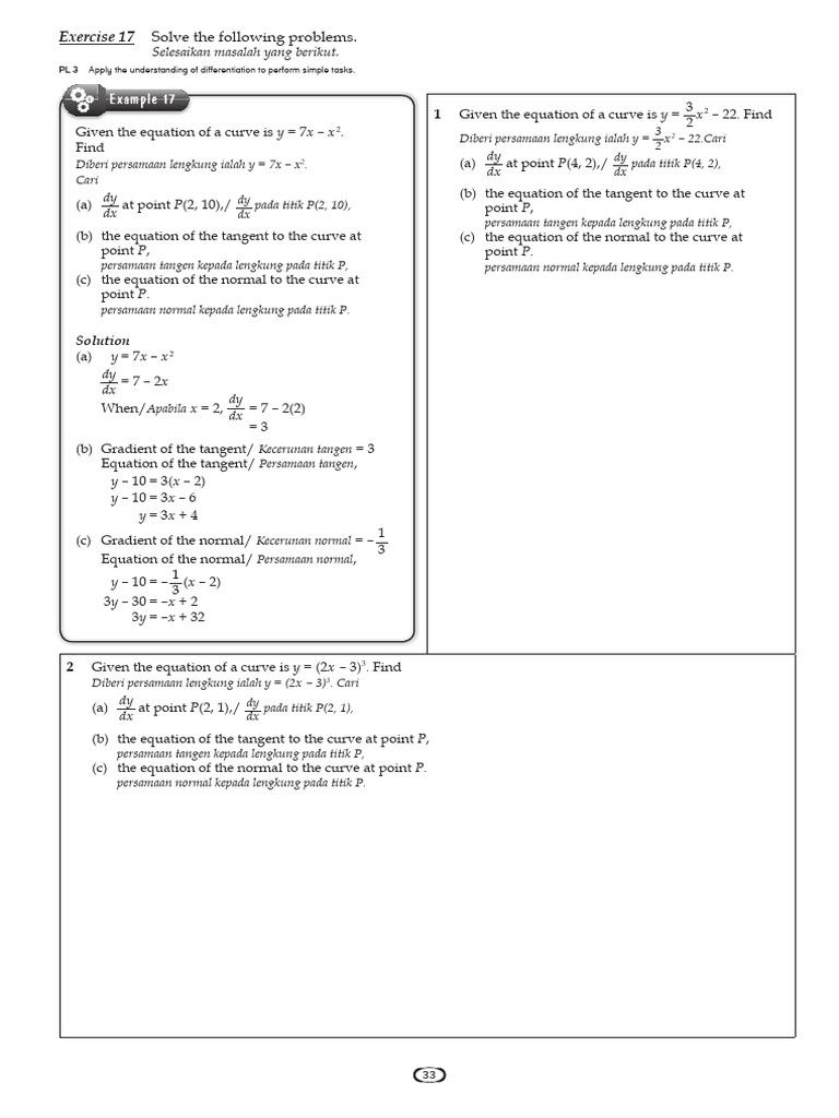 F5 Tutorial 3 | PDF | Tangent | Equations