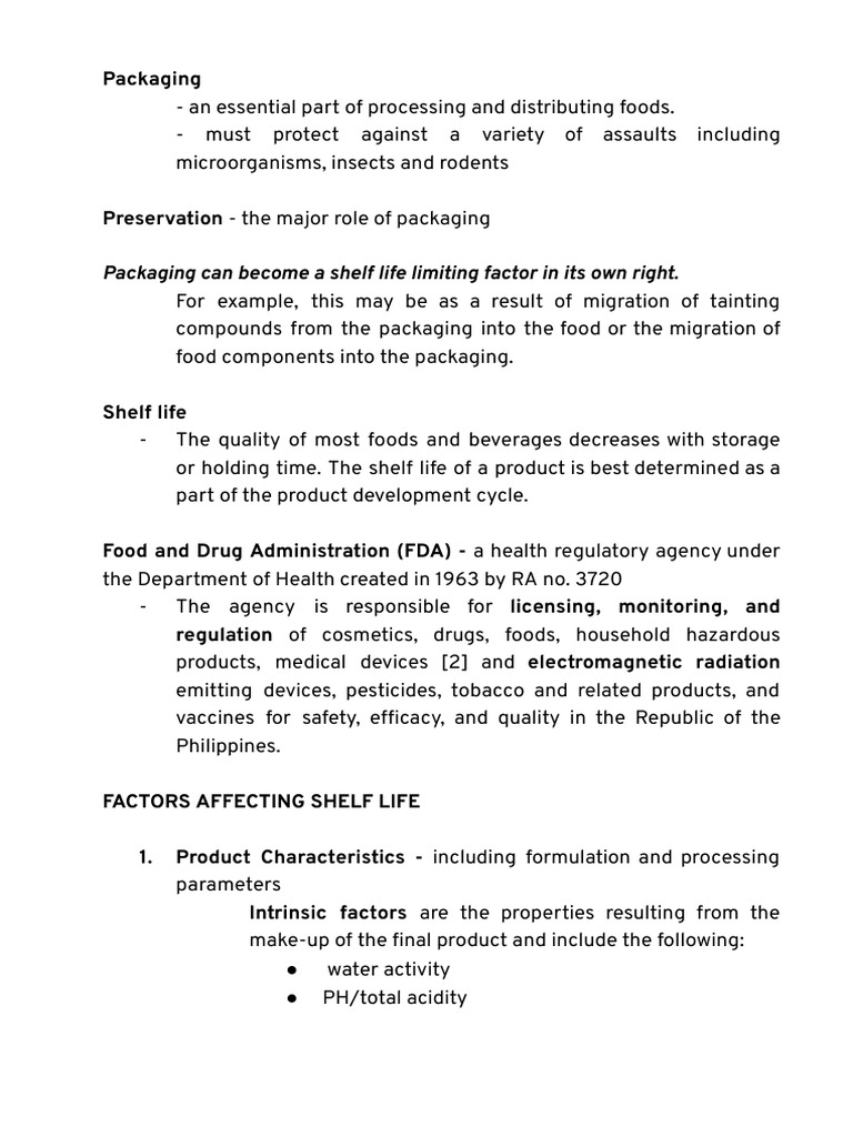 Lesson 1 Food Packaging and Labelling | PDF | Shelf Life | Packaging ...