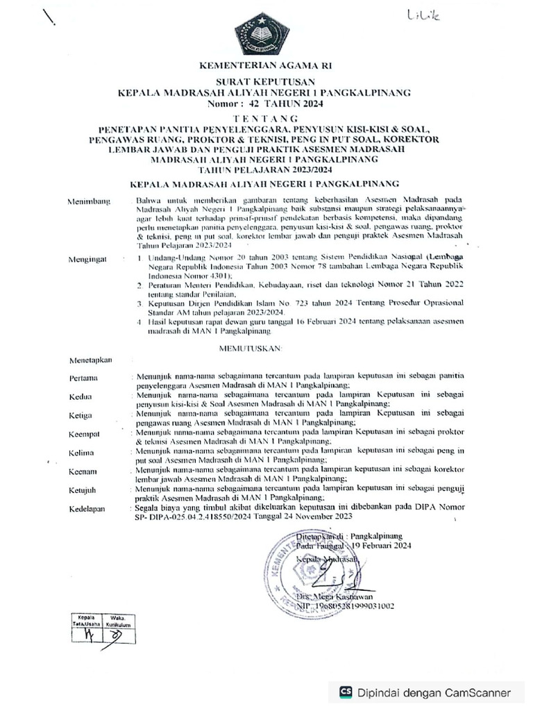 Lilik GM-SK Ngawas, Korektor, Buat Soal MRT 24 | PDF