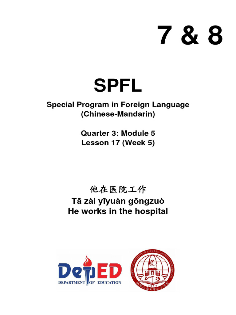 SPFL Mandarin Lesson 17: Jobs & Work | PDF