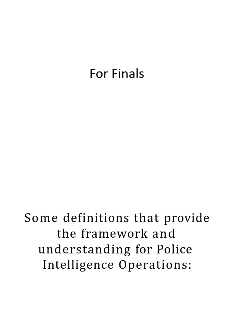 Definitions of Terms in Police Intelligence Operations | PDF | Military ...