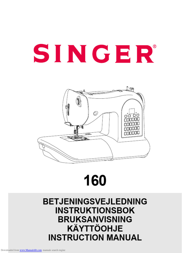 Singer 160 (Deutch) Sewing Machine Instruction Manual | PDF