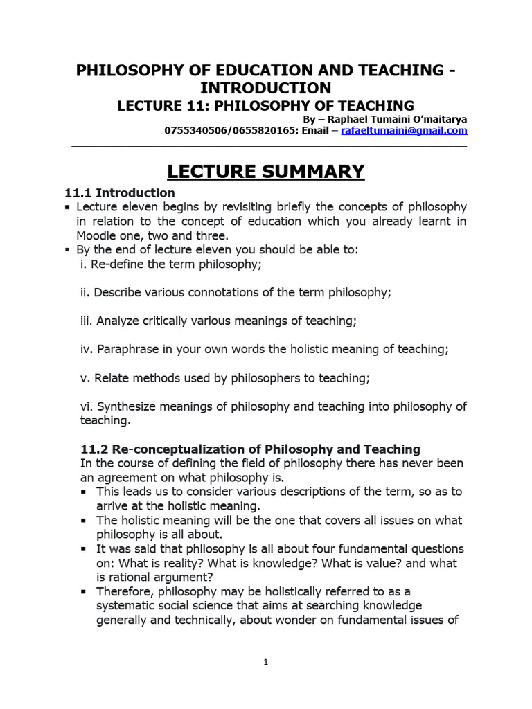 X 11 Oef 101 Lcture 11 A&a | PDF | Learning | Philosophy Of Education