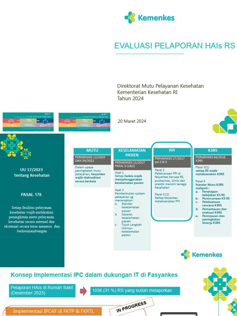 Evaluasi Pelaporan HAIs di RS 2024 | PDF