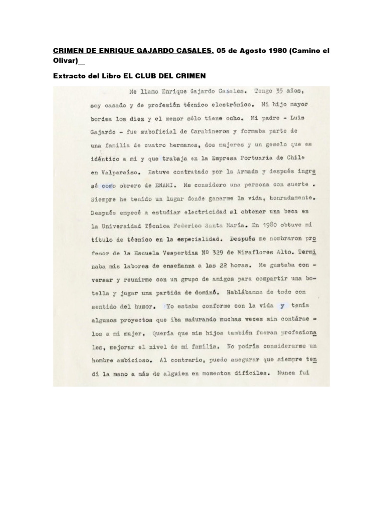 Caso Gajardo Casales: Homicidio 1980 | PDF