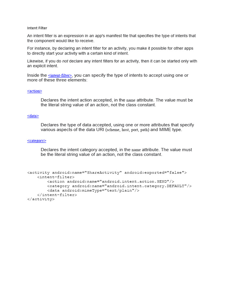 implicit intent | PDF | Android (Operating System) | Class (Computer ... implicit intent | PDF | Android (Operating System) | Class (Computer ...