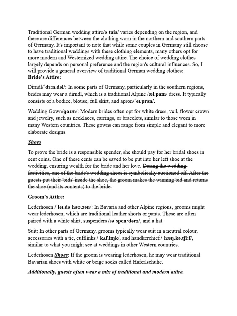 Traditional German Wedding Attire Guide | PDF | Sports & Recreation ...
