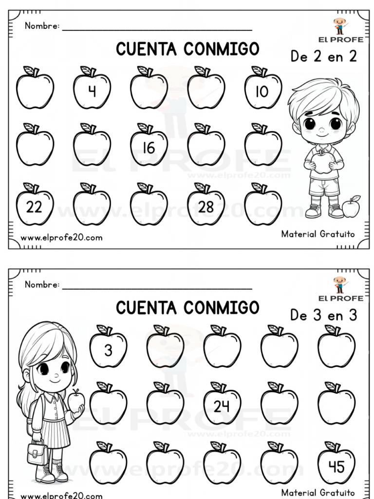 fichas_conteo_primaria_elprofe20 | PDF