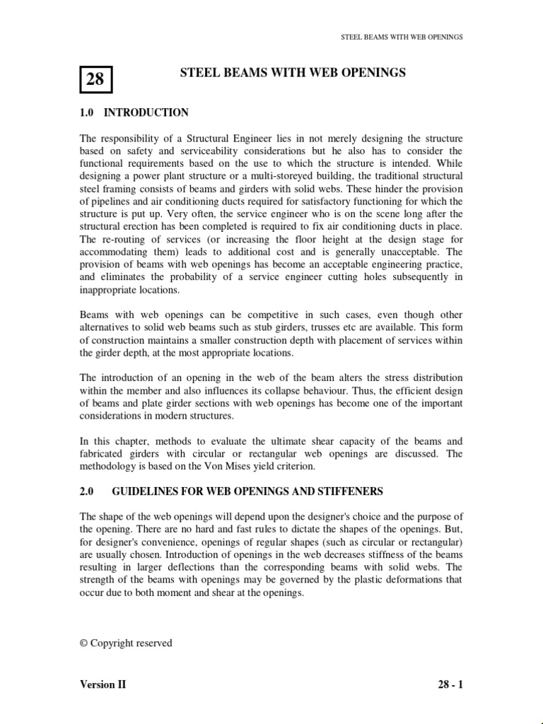 Steel Beam - Web Openning | PDF | Beam (Structure) | Buckling