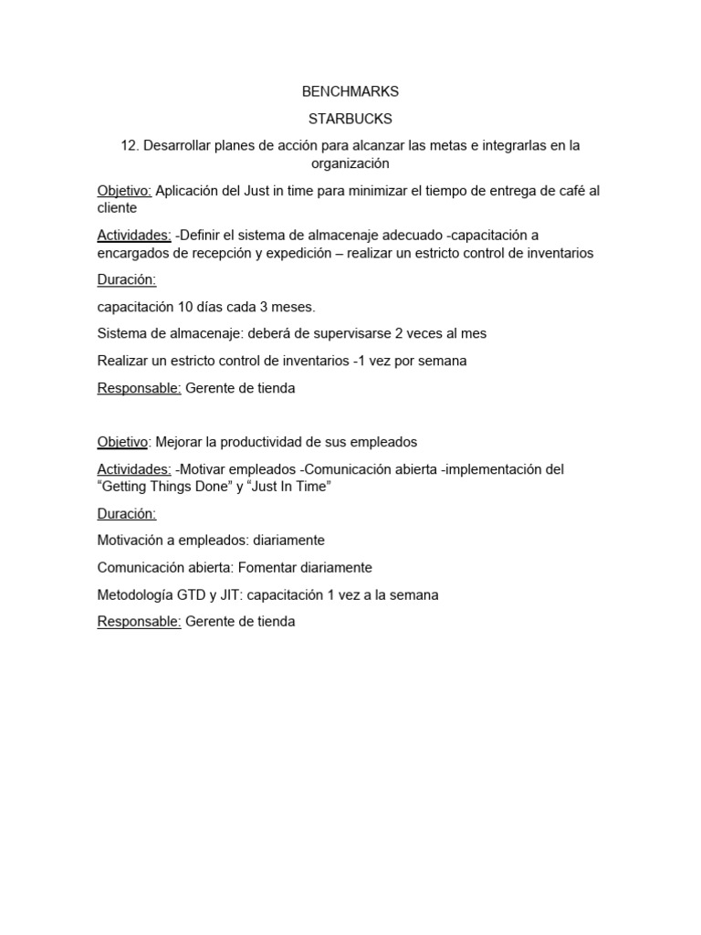 Estrategias de Mejora en Starbucks | PDF | Lean Manufacturing | café