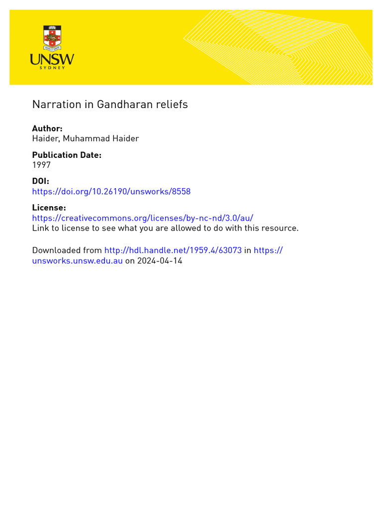 Haider-Narration in Gandhara Reliefs | PDF | Narrative