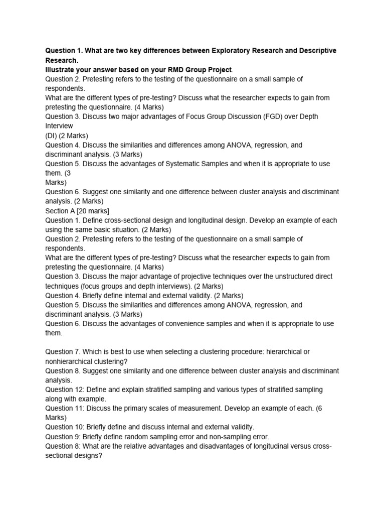 theory question | PDF | Sampling (Statistics) | Validity (Statistics)