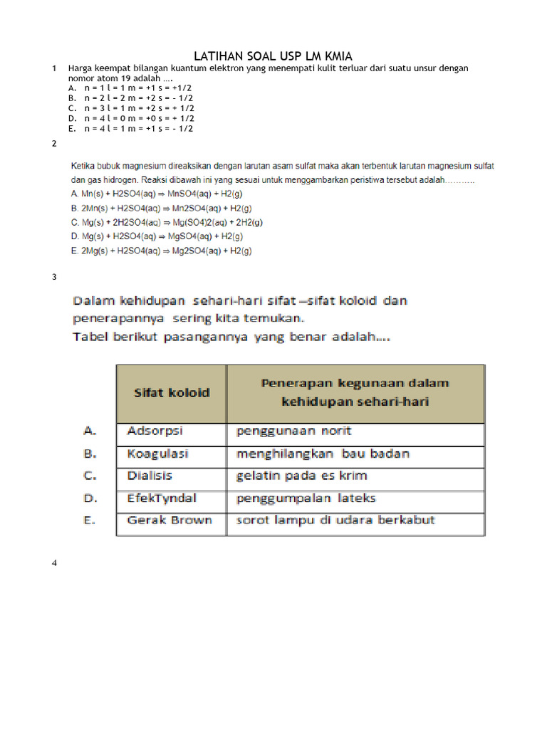 Latihan Soal Usp | PDF
