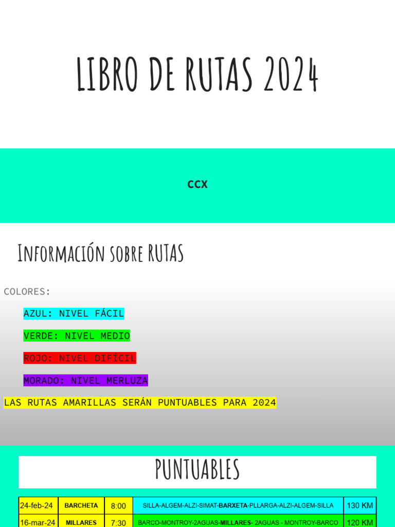 Rutas CCX 2024 | PDF