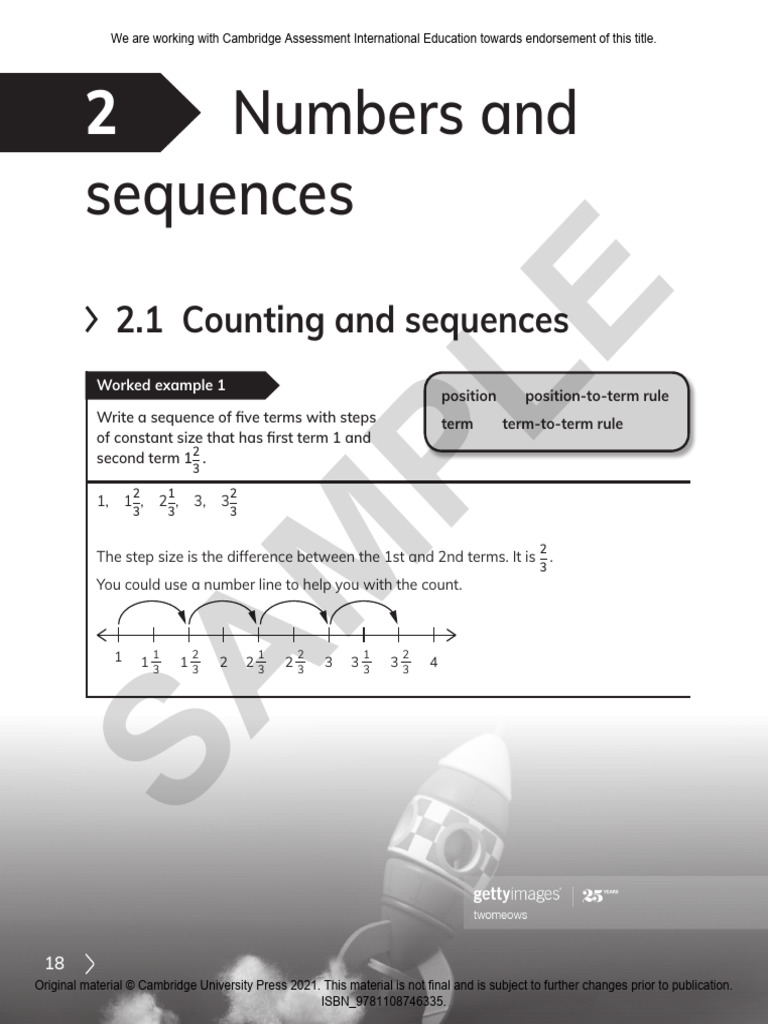 WORKBOOK 2.1 Counting and Sequences | PDF | Mathematics | Elementary Mathematics