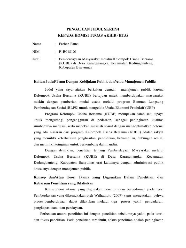 Outline Farhan Fauzi F1B018101 | PDF
