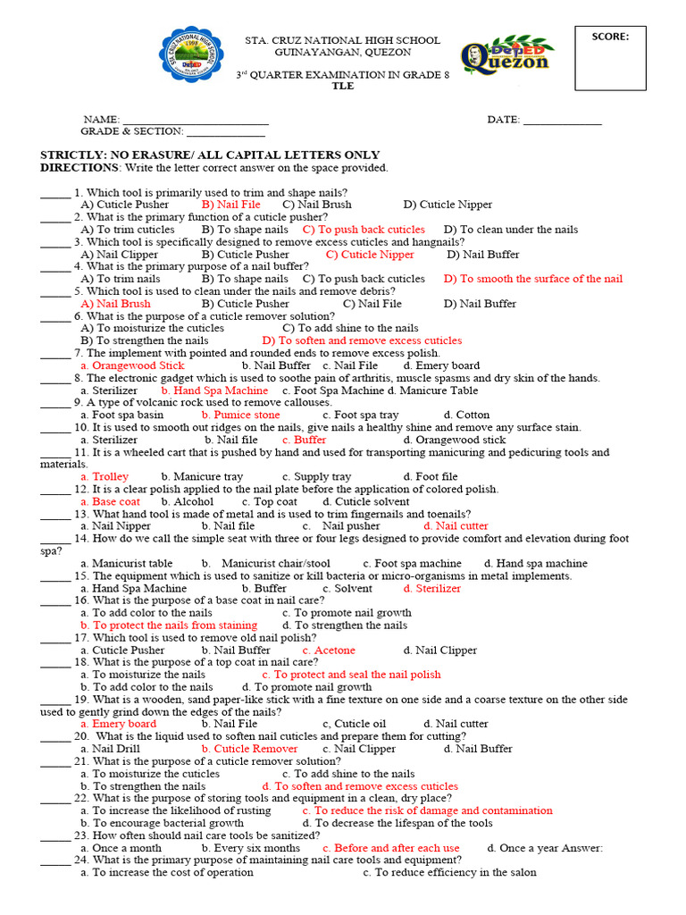 Tle - Nail Care | PDF | Nail (Anatomy) | Disinfectant
