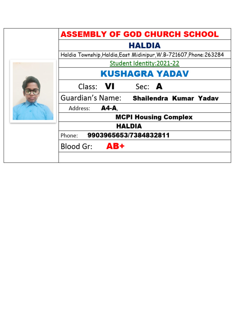 School Identity Card | PDF