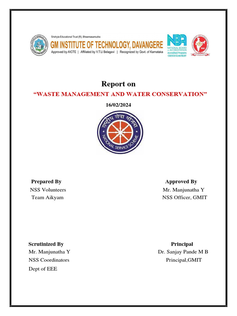 nss report | PDF | Water | Water Conservation
