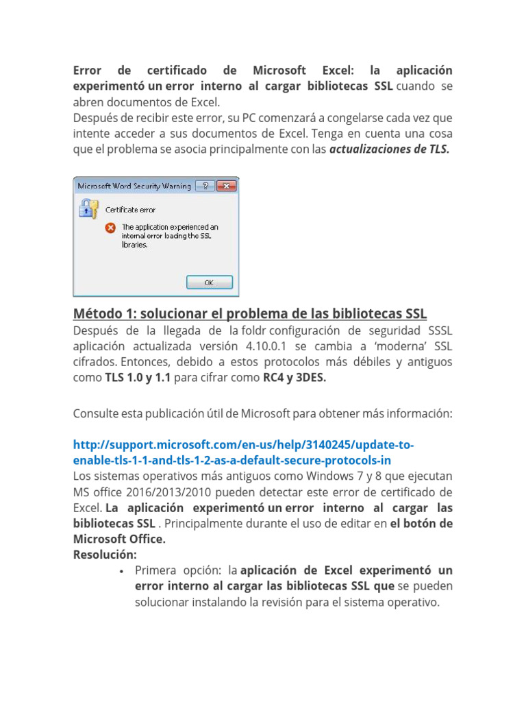 00-Error EN EQUIPO de Certificado de Microsoft Excel | PDF | Transport ...