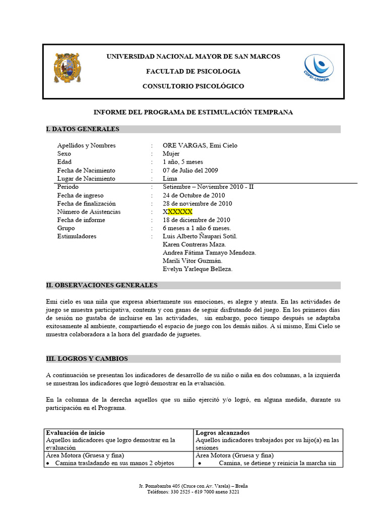 Informe Pet 2010 - II Emi Cielo | PDF | Relaciones personales, crianza y desarrollo personal