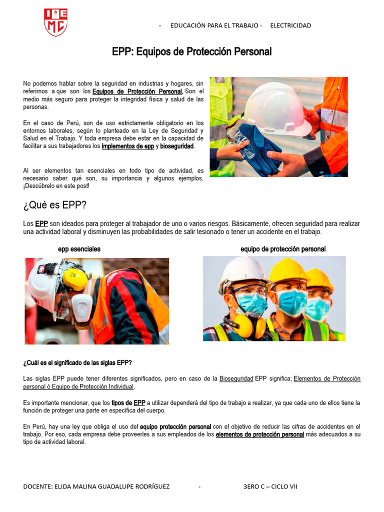 Importancia del EPP en el Trabajo | PDF | Valores | Business