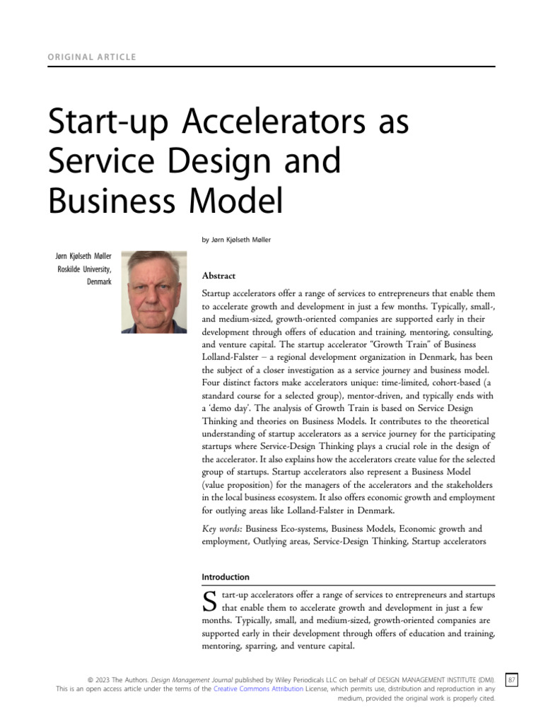 Start-Up Accelerators As Service Design and Business Model | PDF ...
