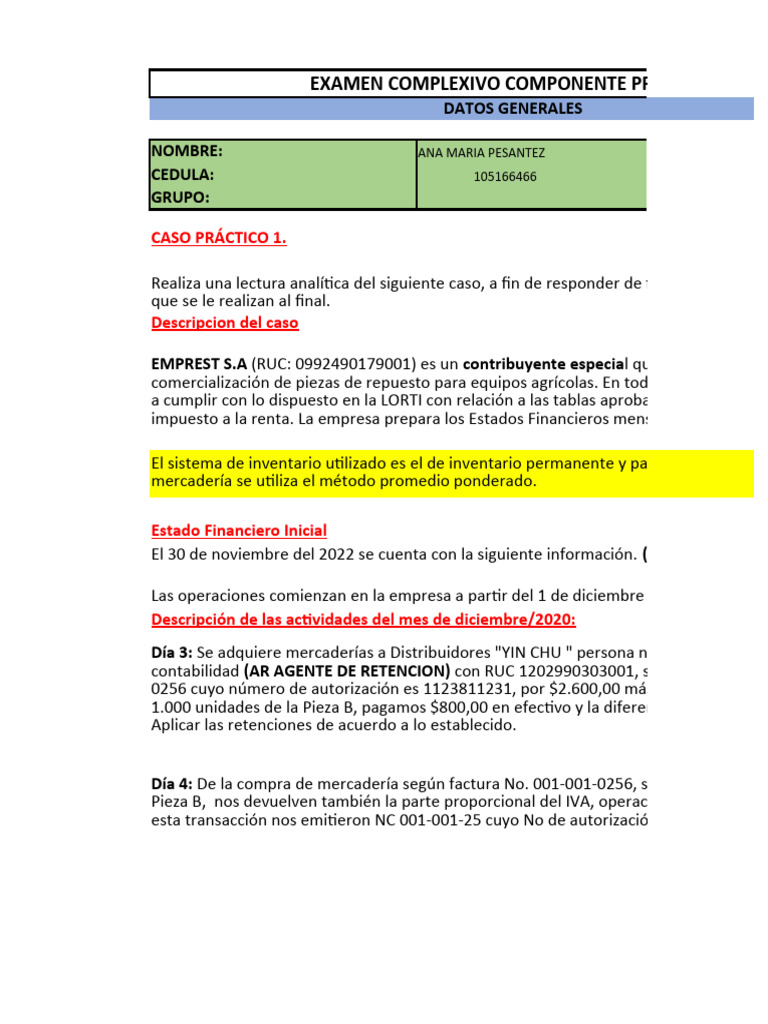 MODELO EJERCICIO 1 -formato CL | PDF | Compartir (Finanzas) | Contabilidad