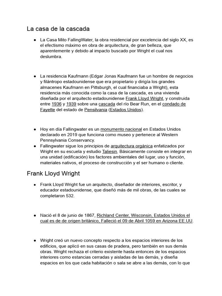 La Casa de La Cascada | PDF | Diseño | Diseño arquitectonico