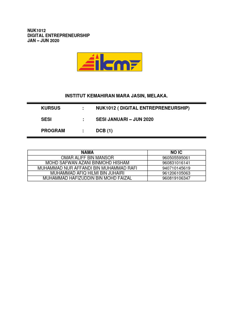 Assignment Usahawan T1A Diploma | PDF