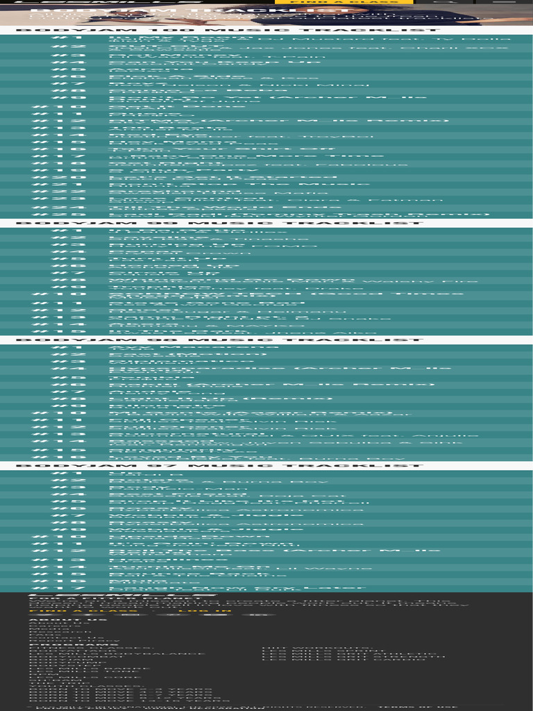 Bodyjam 100 Tracklist Overview | PDF | Musicians | Hip Hop