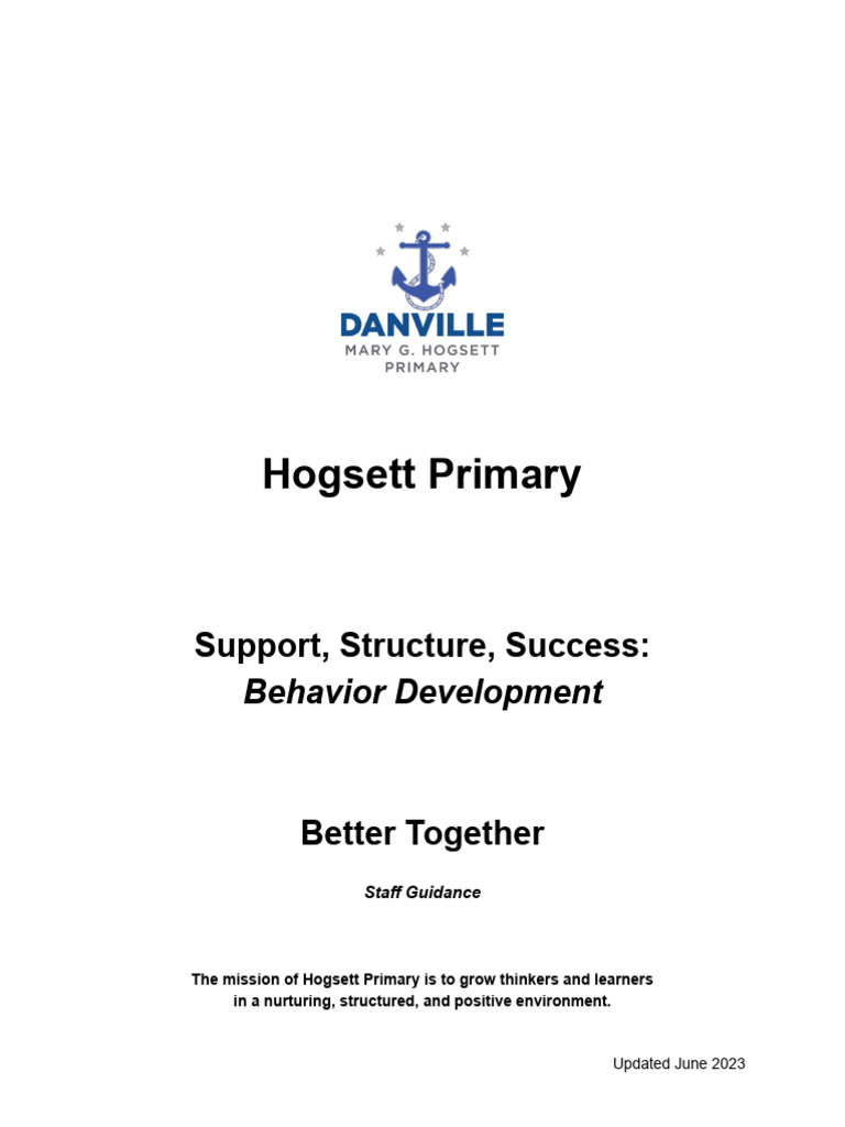 Hogsett Primary PBIS Framework Guide | PDF | Teachers