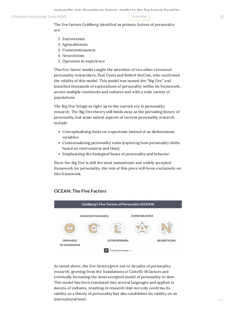 The Big 5 Dimensions of Personality | PDF | Extraversion And ...