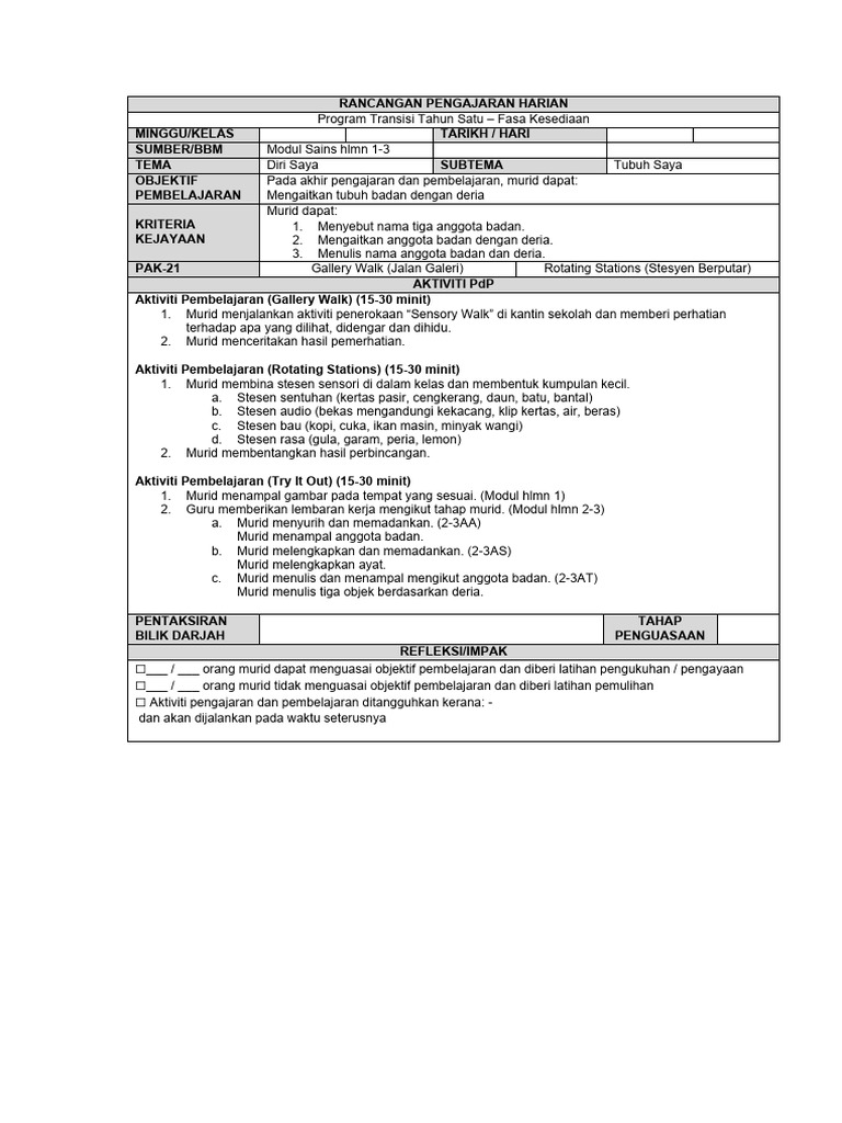 RPH Transisi Sains M4 | PDF